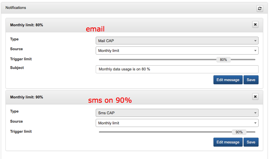 Internet data cap in Splynx